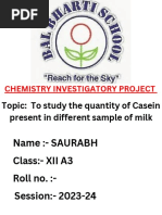 Class 12 Chemistry Project On Quantity of Casein in Milk | PDF ...