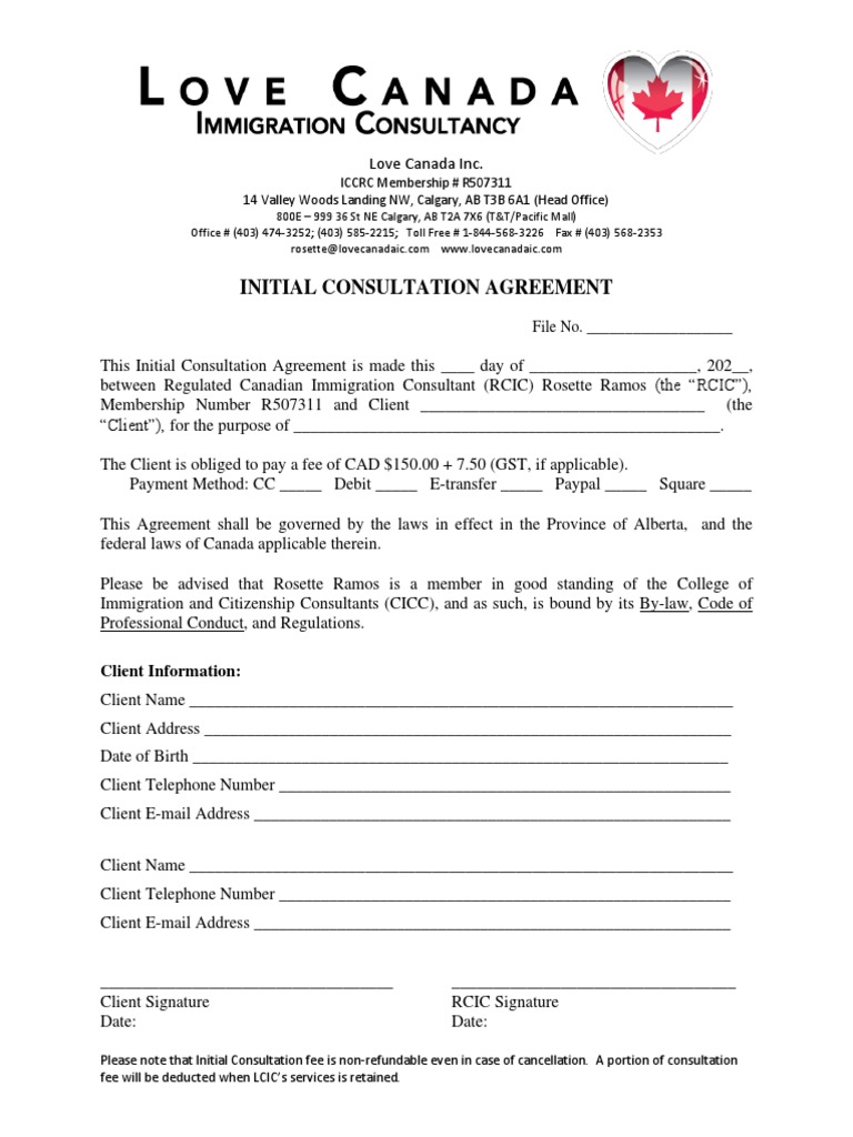 Initial Consultation Agreement | PDF