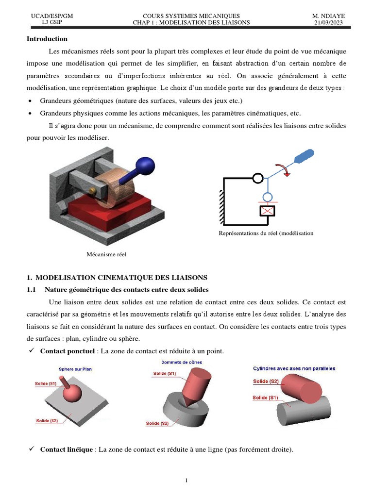 Chap 1. Modelisation Des Liaisons | PDF Chap 1. Modelisation Des Liaisons | PDF