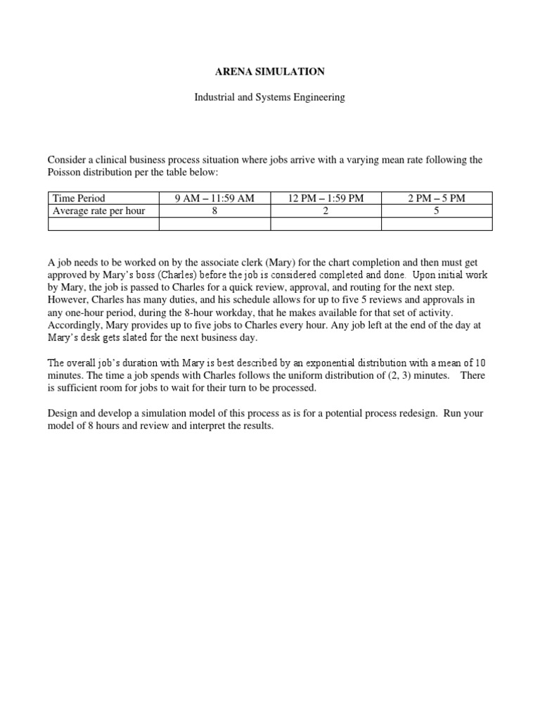 Arena Simulation | PDF