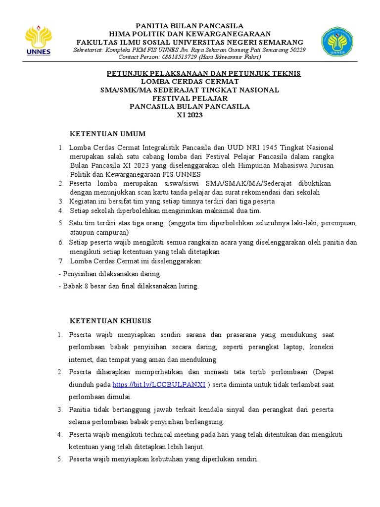 Petunjuk Pelaksanaan dan Petunjuk Teknis LCC 2023 (1) (1) | PDF