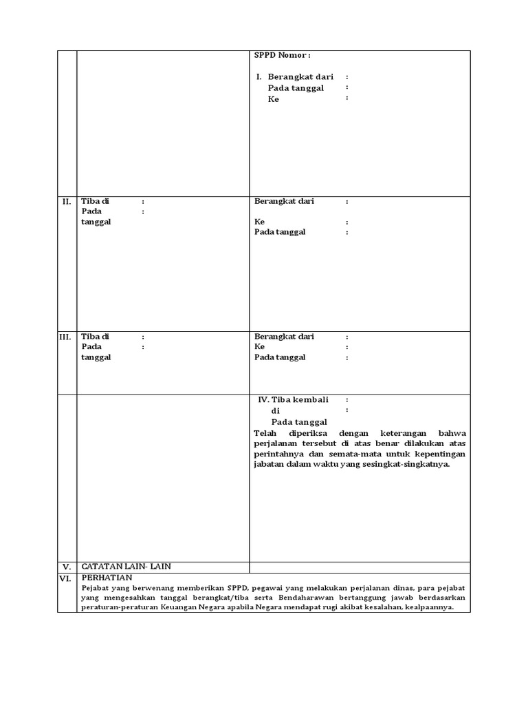 Visum SPPD Kosong | PDF
