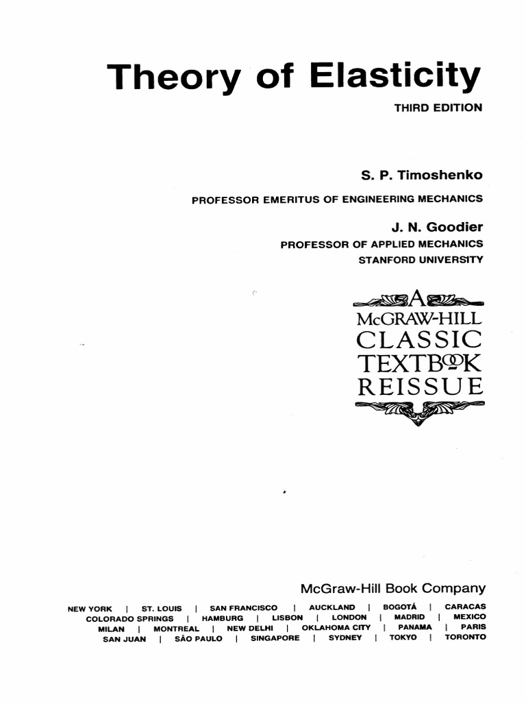 Timoshenko Elasticity TOC | PDF