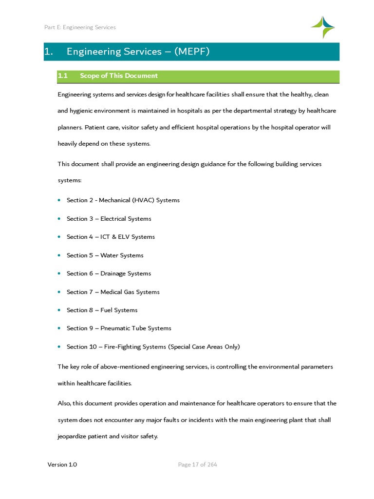 Part E_1 - Engineering Services - (MEPF) | PDF
