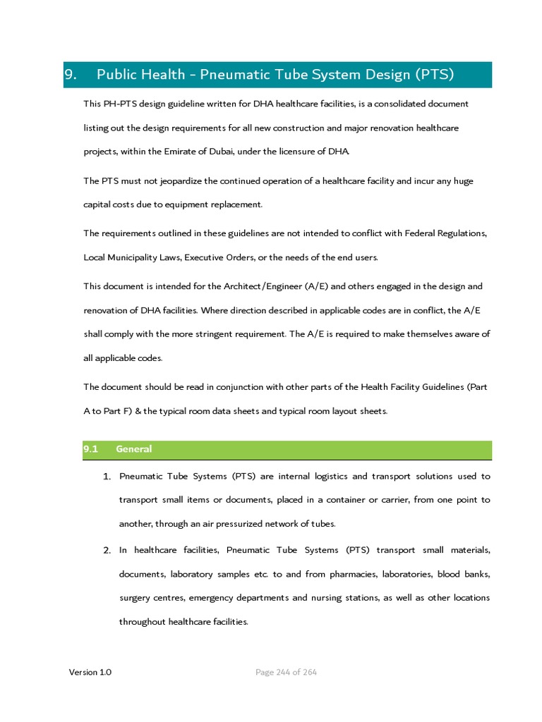 PTS Design Guidelines for DHA Facilities | PDF
