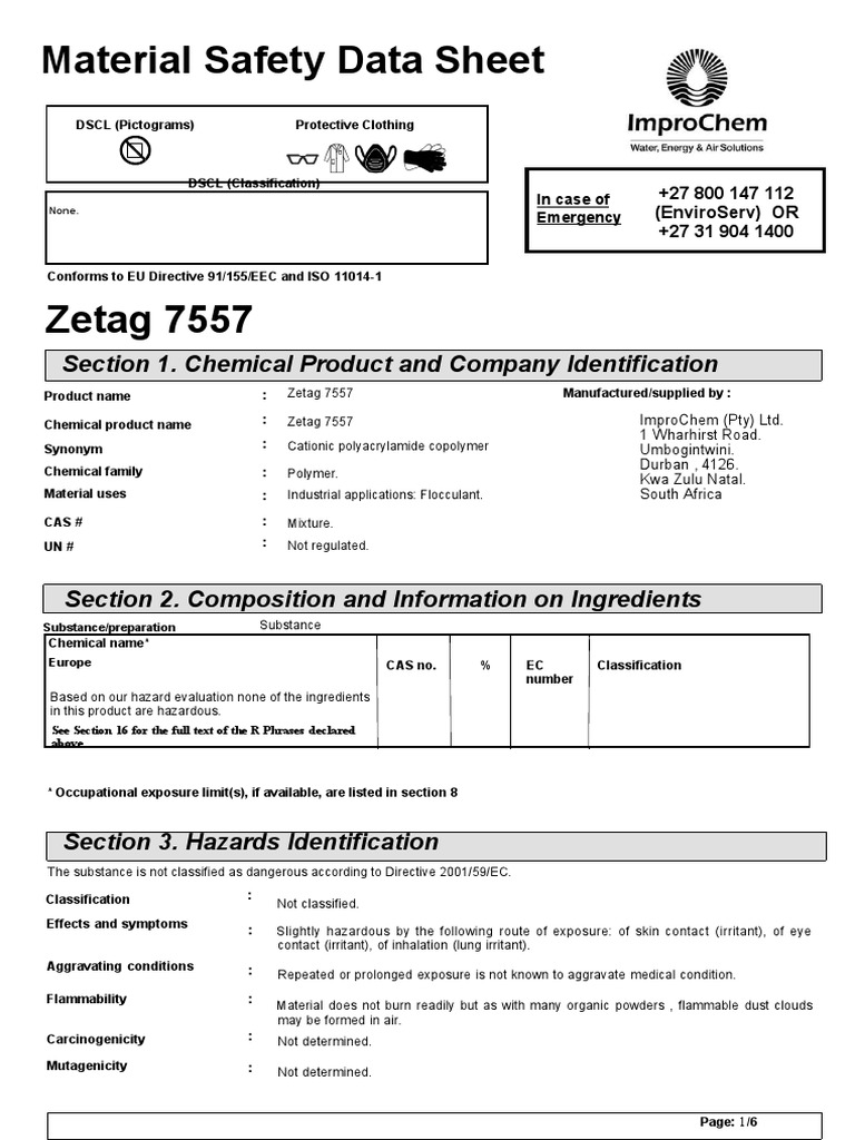 Zetag 7557 MSDS | PDF