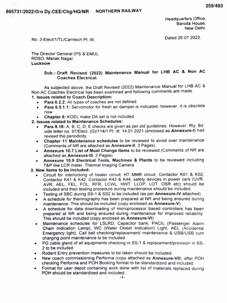 LHB Coaches Electrical Maintenance Manual | PDF | Mains Electricity | Relay