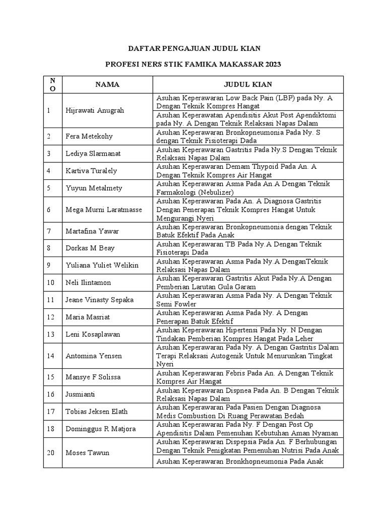Pengajuan Judul Kian | PDF