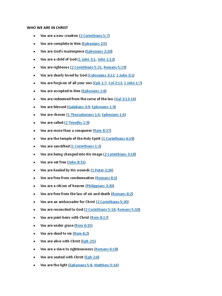 WHO WE ARE IN CHRIST | PDF