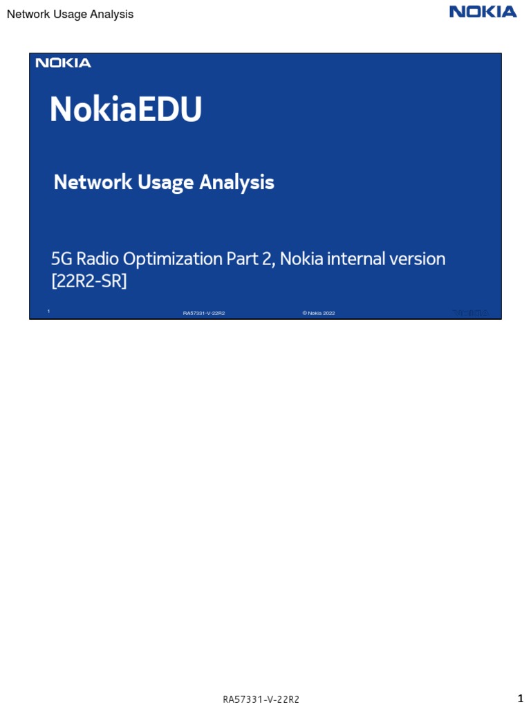 RA57331-V-22R2 - LE05 - Network Usage Analysis - Internal - Version | PDF