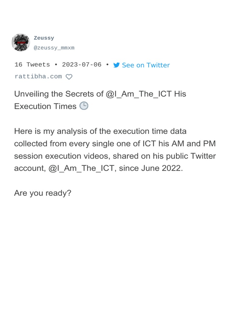 Unveiling The Secrets of @I - Am - The - ICT His Execution Times ? | PDF