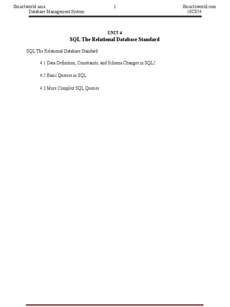 Cse-V-database Management Systems U4 | PDF | Relational Database | Sql