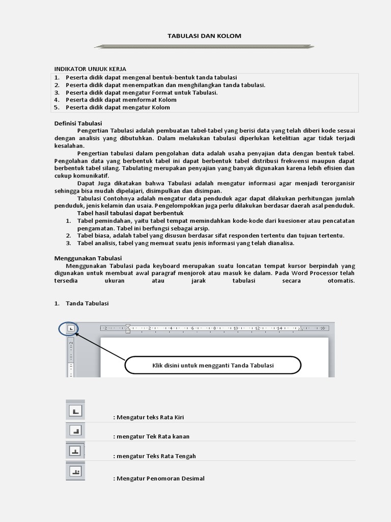 Sesi 2 Tabulasi Dan Kolom | PDF