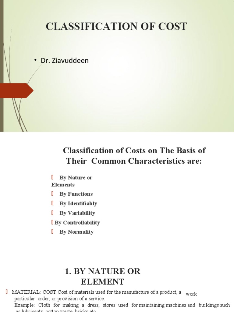 Classification of Cost 20230303164639 | PDF | Cost | Employment