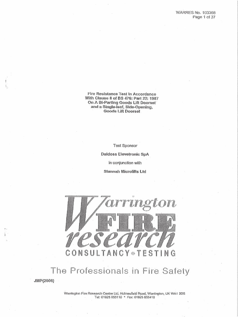 Warrington ML Fire Report | PDF