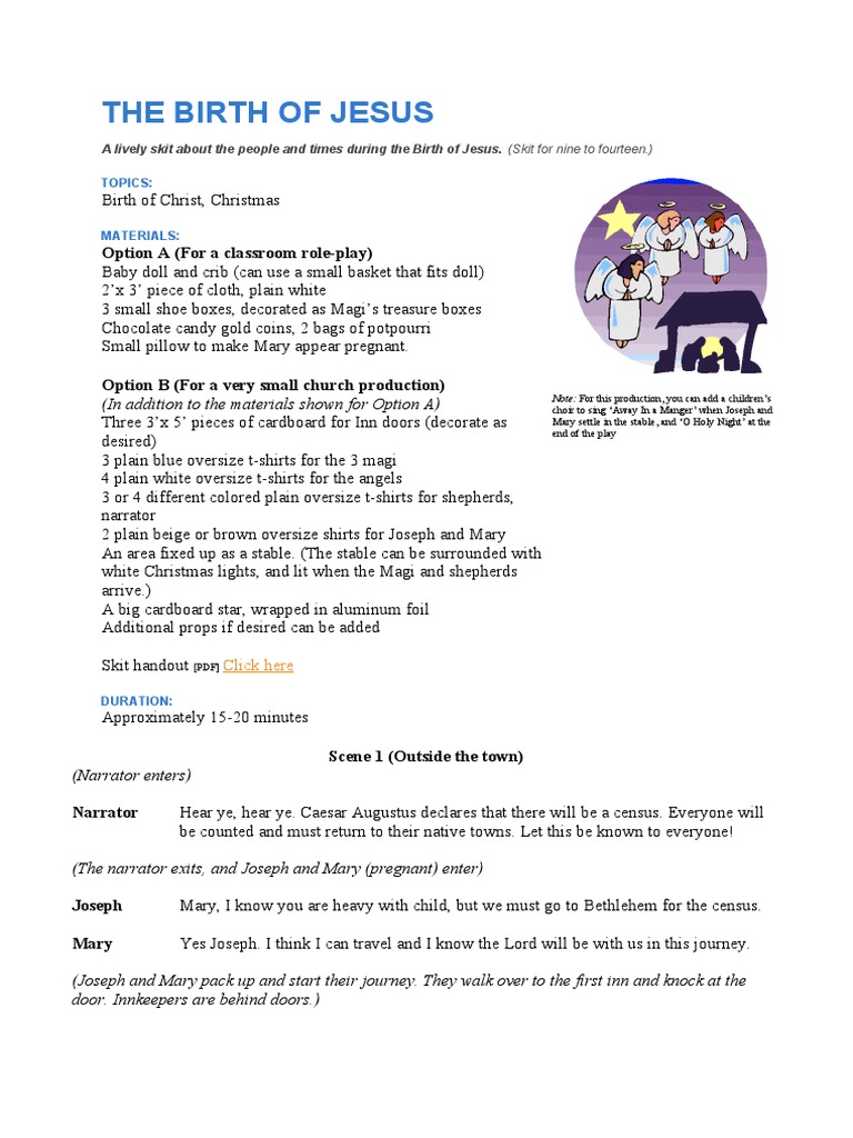 The Birth of Jesus - Play | PDF