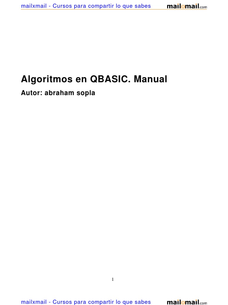 Algoritmos Qbasic Manual 26875 Completo | PDF | Lenguaje de programación | Comillas