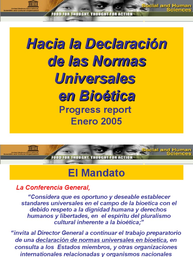 Declaracion Bioetica Unesco (Enero 2005) | PDF