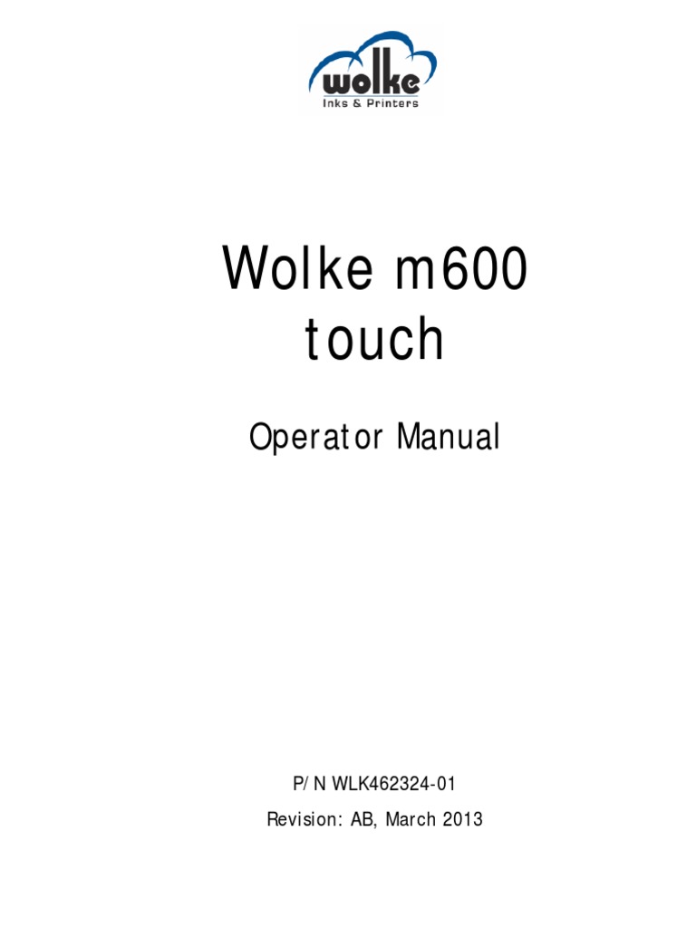 Wolke m600 Operator Manual | PDF | Printer (Computing) | Electrical ...