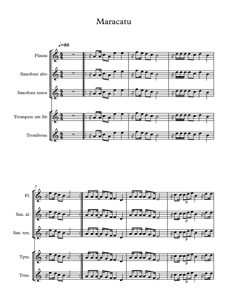 Maracatu Loa Costa Velha - Partitura Completa | PDF