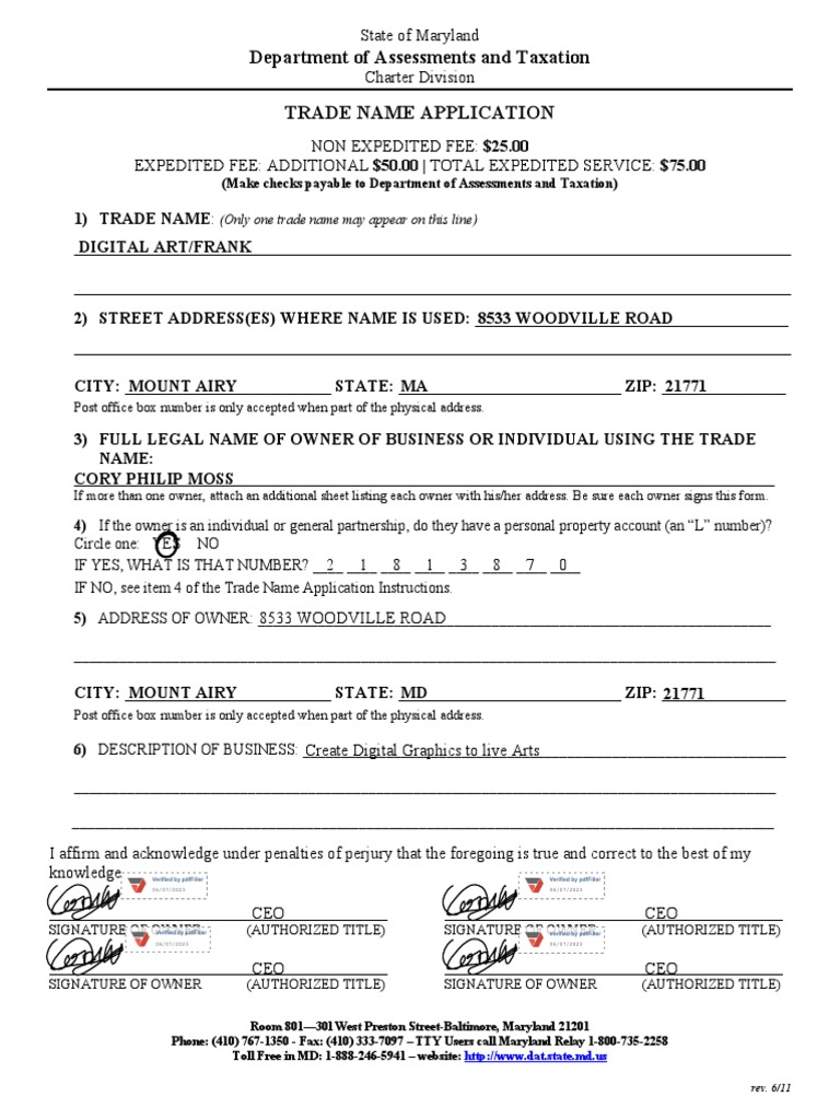 Business DBA Statement | PDF