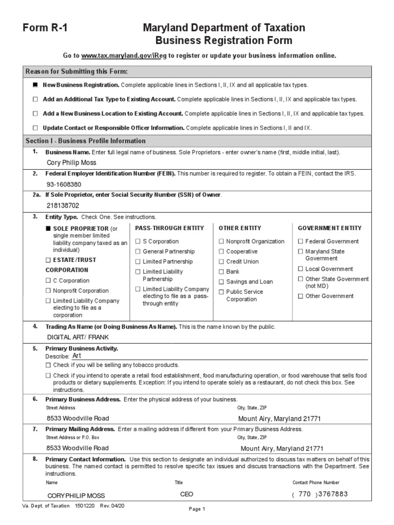 MD Business Vat Registration Certificate | PDF