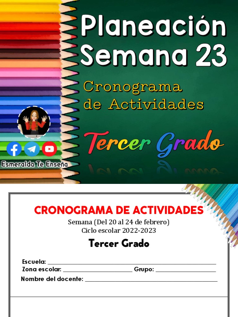 ?3° S23 PLANEACIÓN SEMANAL Esmeralda Te Enseña | PDF | Evaluación | Sustracción