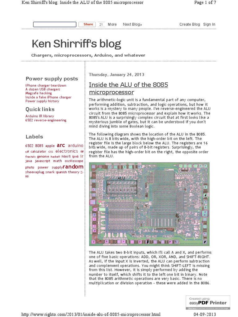 Inside 8085 Alu | PDF | Logic Gate | Electronic Circuits