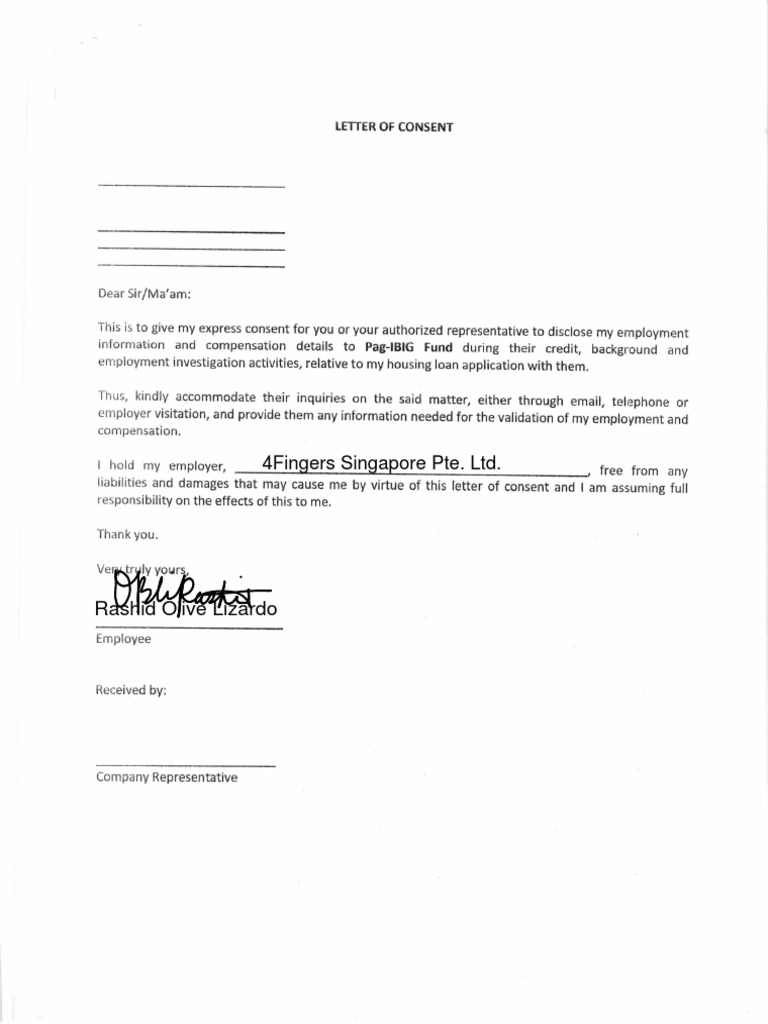 Letter of Consent | PDF