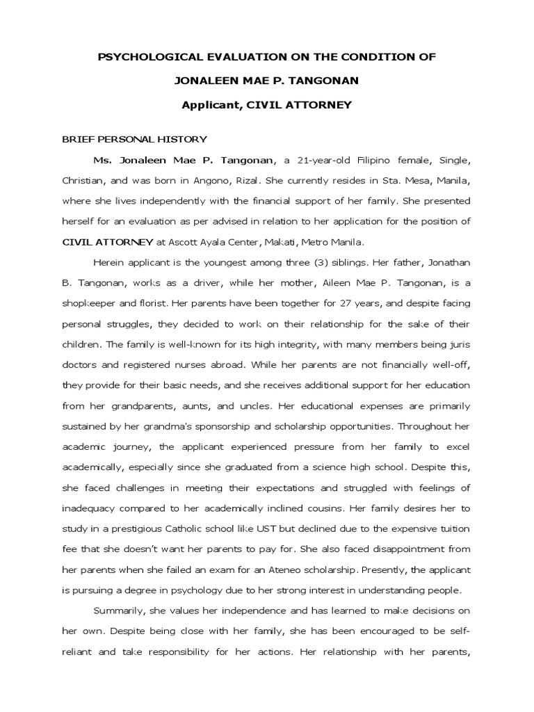 2023 Psych Report Civil Attorney | PDF