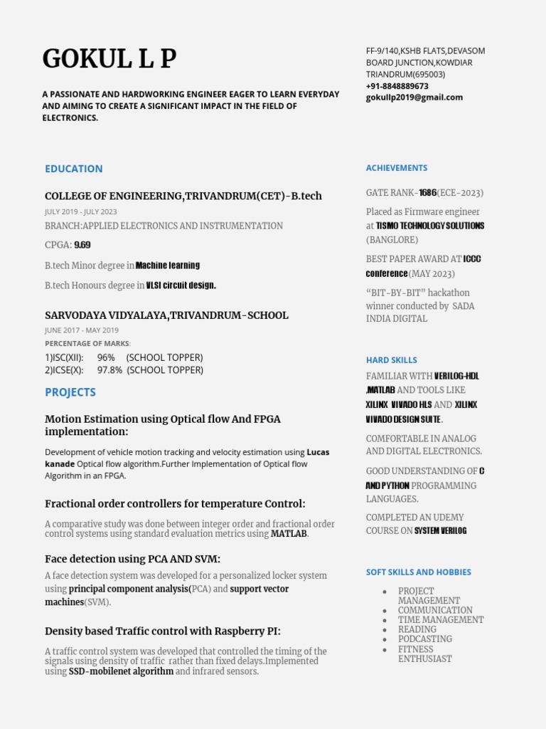 Resume-GOKUL L P | PDF