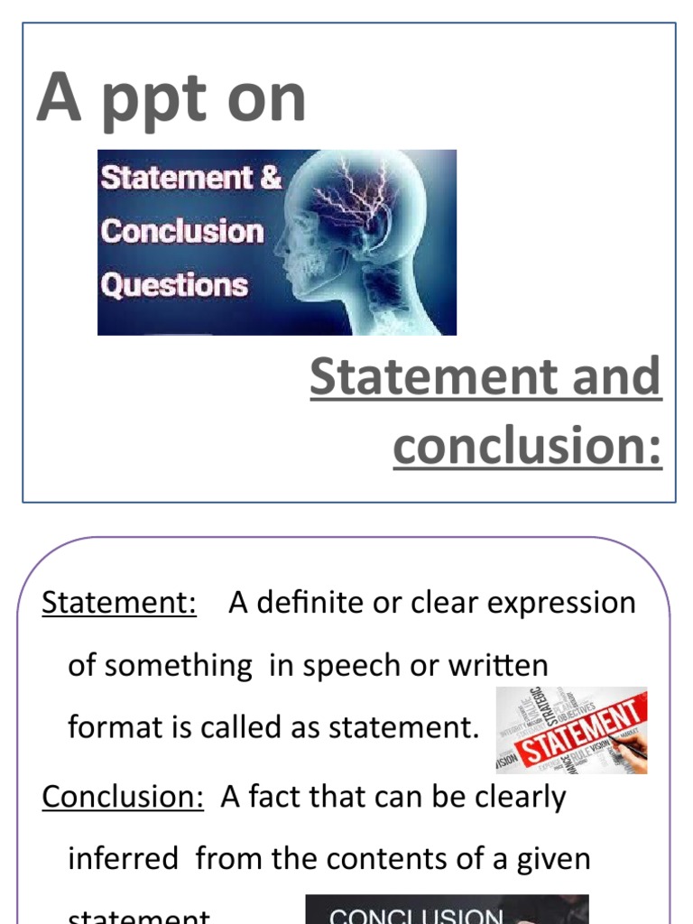 Statement and Conclusions | PDF