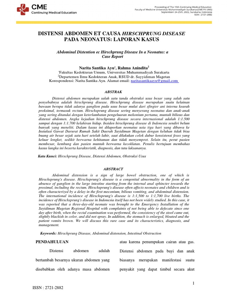 Distensi Abdomen Et Causa Hirschprung Disease | PDF | Pengembangan Diri ...