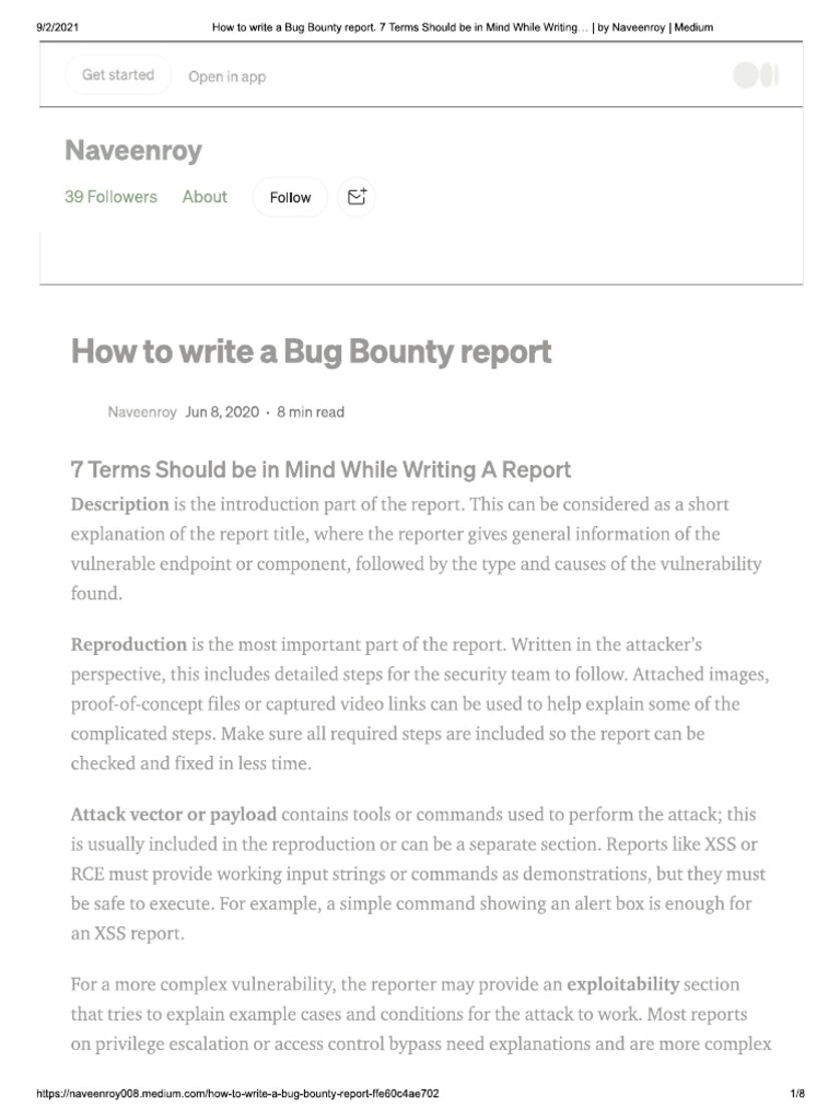 How To Write A Bug Bounty Report. 7 Ter.. | PDF How To Write A Bug Bounty Report. 7 Ter.. | PDF