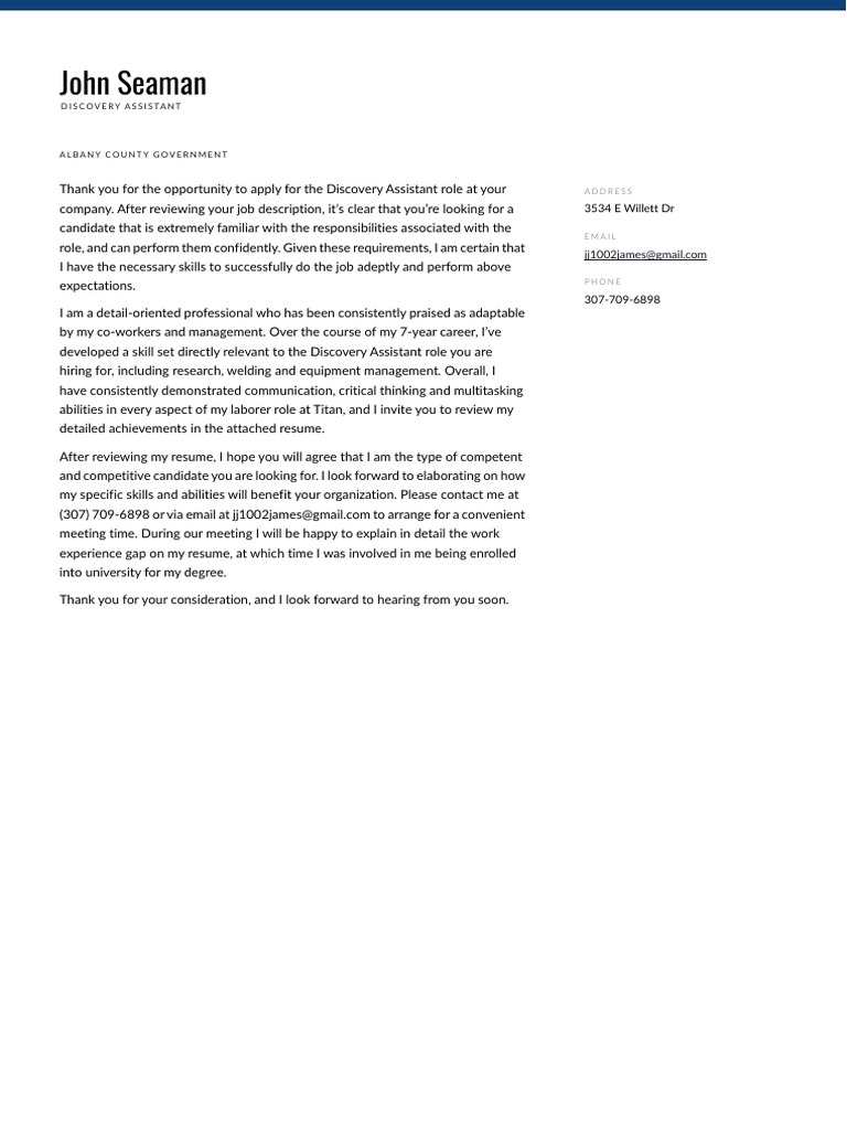 Ordinary Seaman Cover Letter Examples And Templates - Free Word Template
