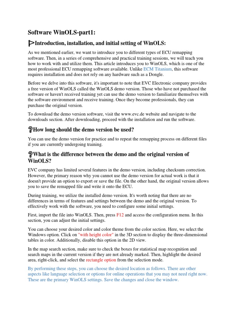 Software Winols-Part1:: Introduction, Installation, and Initial Setting of Winols | PDF ...