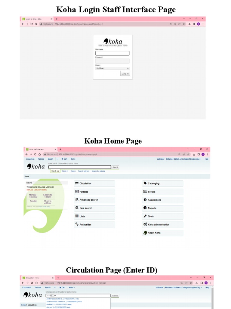 Koha Library Management System Pages | PDF