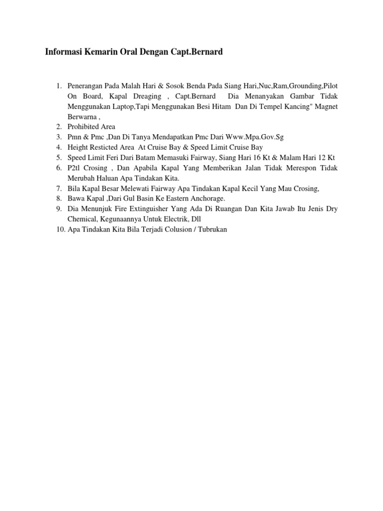 Modul 1 Singapore Capt Bernard | PDF