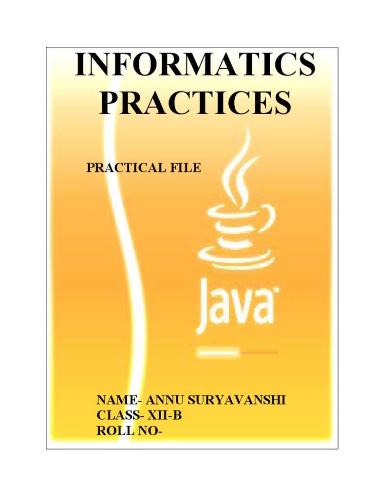 Informatics Practices Practical File | PDF