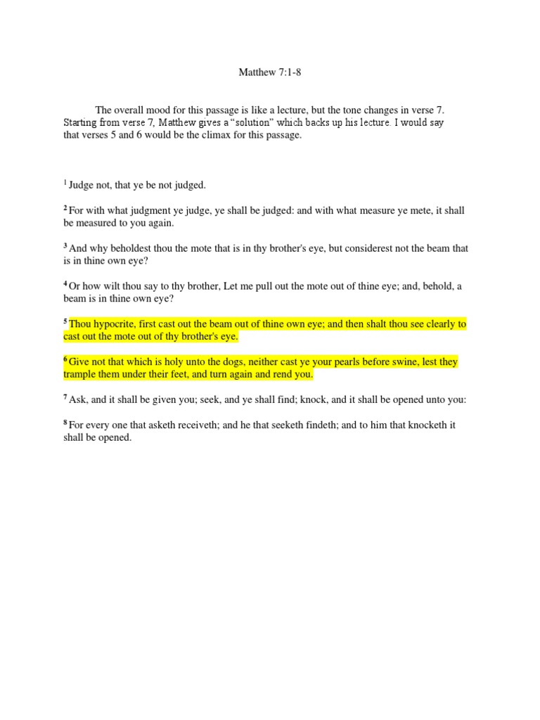 Matthew 7 | PDF