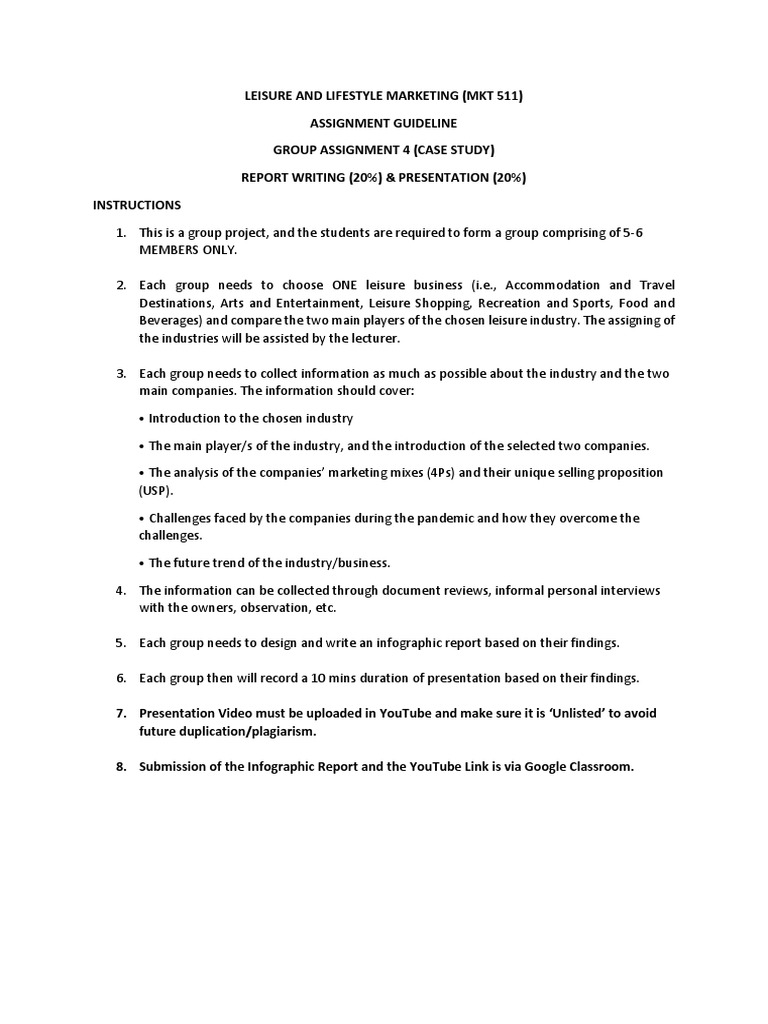 GUIDELINES GROUP ASSIGNMENT 4 (4Ps Analysis) | PDF