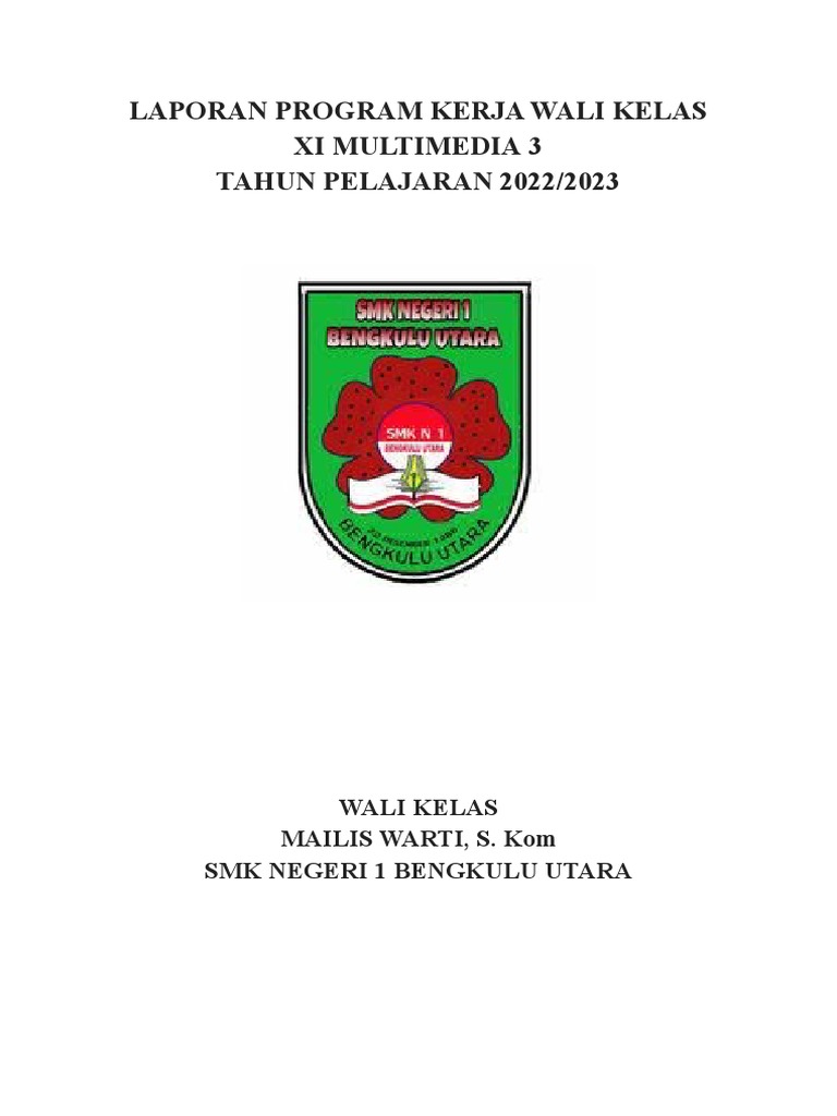 Laporan Program Kerja Wali Kelas | PDF