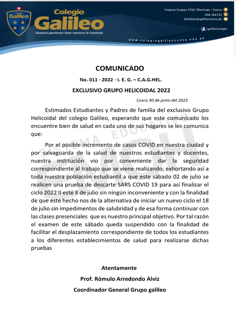 Comunicado 11 N | PDF
