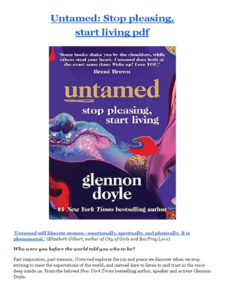 Untamed Stop Pleasing Start Living | PDF
