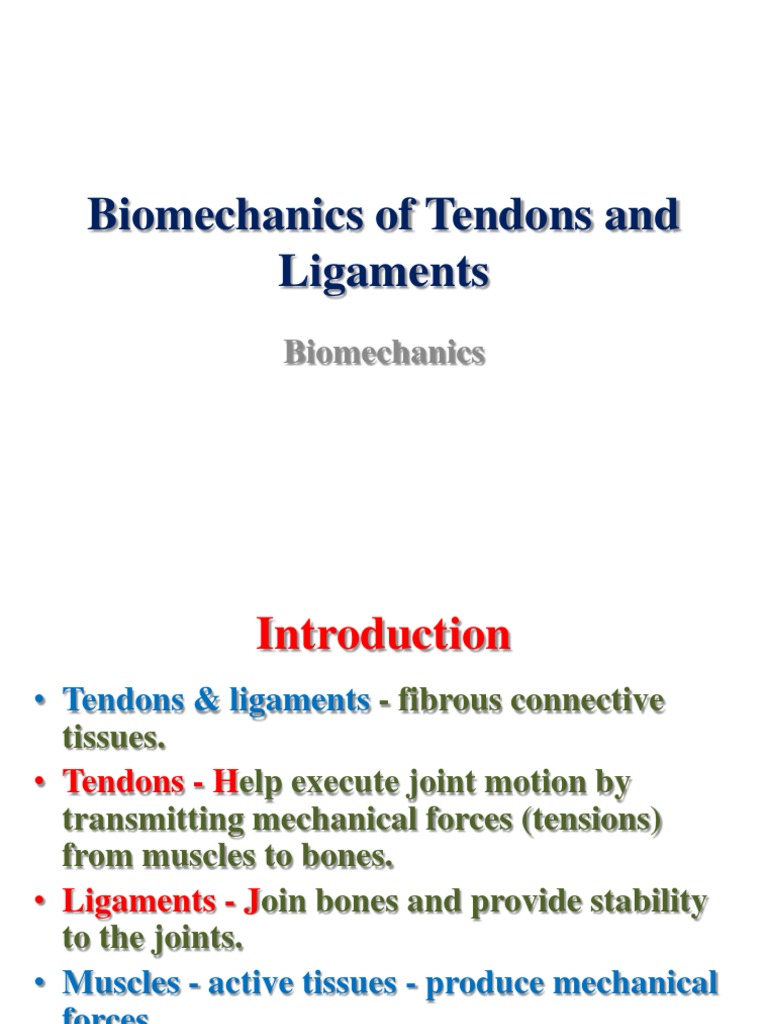 BM - Lec 23 - Biomechanics of Soft Tissue (Tendon - Ligaments) | PDF