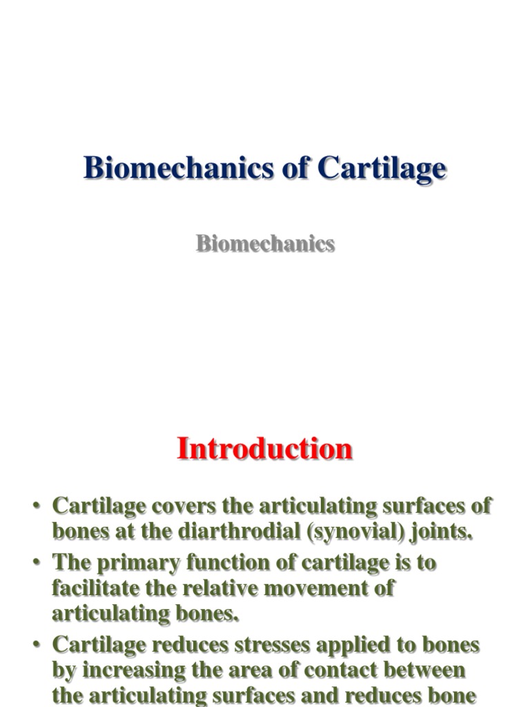BM_Lec 22 - Biomechanics of Soft Tissue (Cartilage) | PDF | Cartilage | Stress (Mechanics)