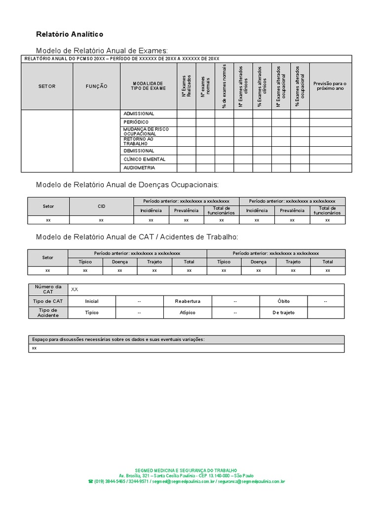 Modelo Relatório Analítico Simplificado Editável | PDF