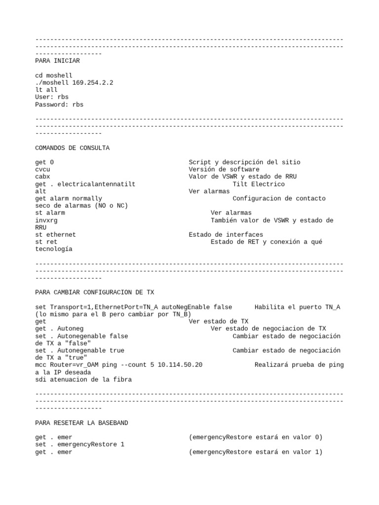Comandos Basicos Moshell v01 | PDF | Ciencia y matemáticas | Tecnología