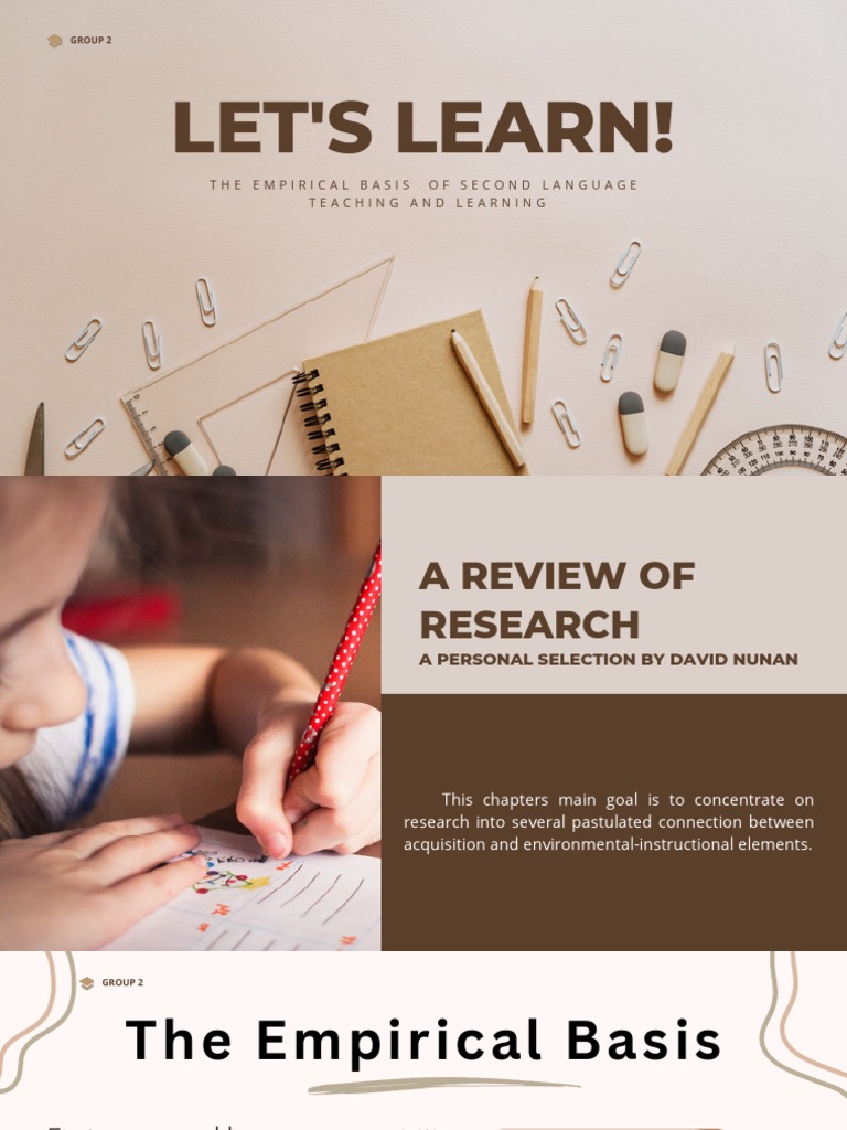 The Empirical Basis of Second Language Teaching and Learning | PDF ...