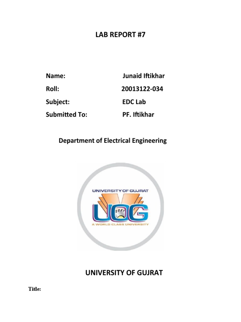 20013122-034-EDC Lab Manual#7 | PDF | Diode | Electrical Network